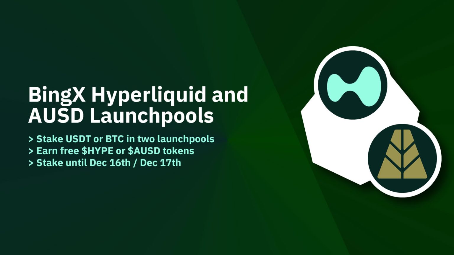 BingX Hyperliquid & AUSD Launchpools: Stake USDT or BTC to Earn - Cexfinder